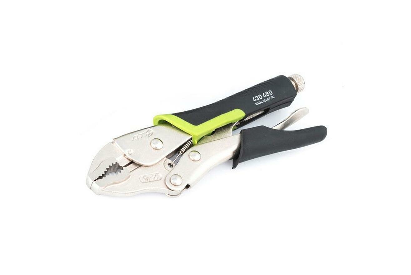 Зажим с фиксацией с полукруглым захватом, двухкомпонентная рукоятка 180 мм / Дело Техники