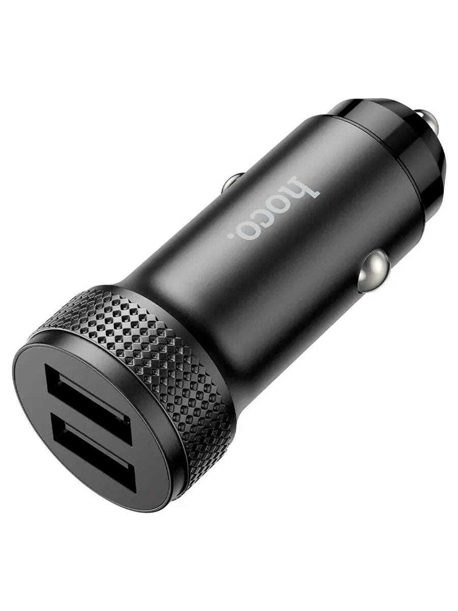 Автомобильное зарядное устройство Hoco Z49, 2.4А, 2USB, черный / зарядка в прикуриватель