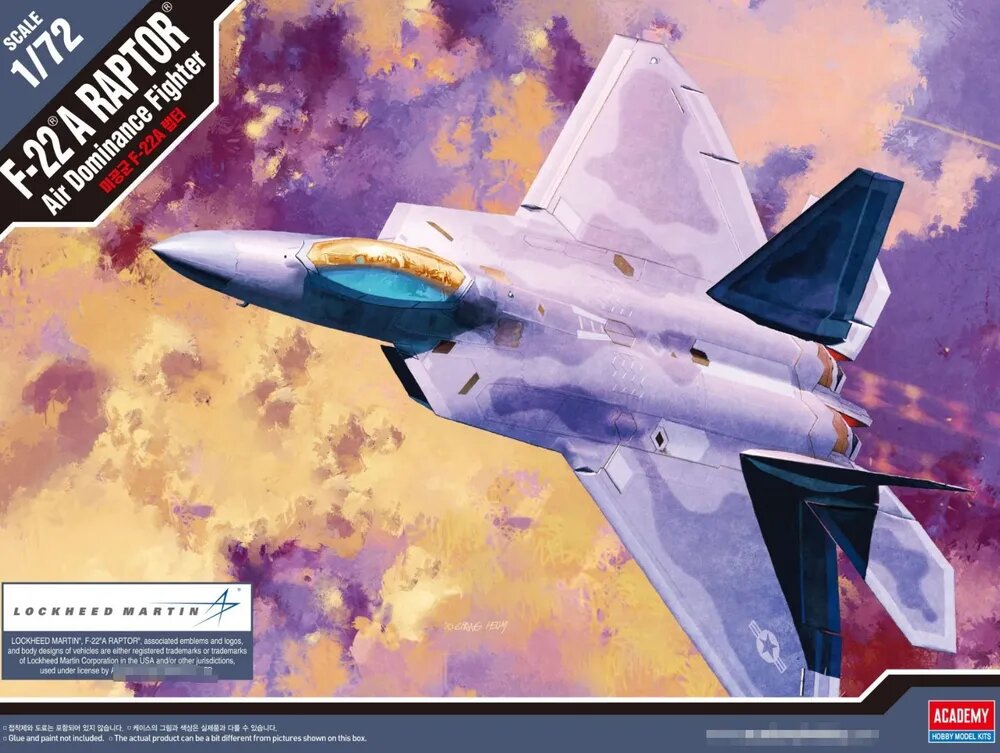 Academy AC12423 1/72 F-22A AIR DOMINANCE Боевик Модель сборки самолёта