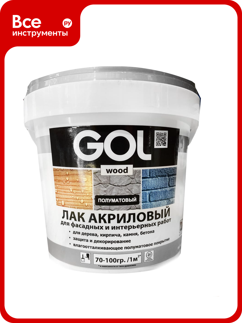 Морозостойкий акриловый лак Palizh GOL полуматовый 0,9 кг 11604402