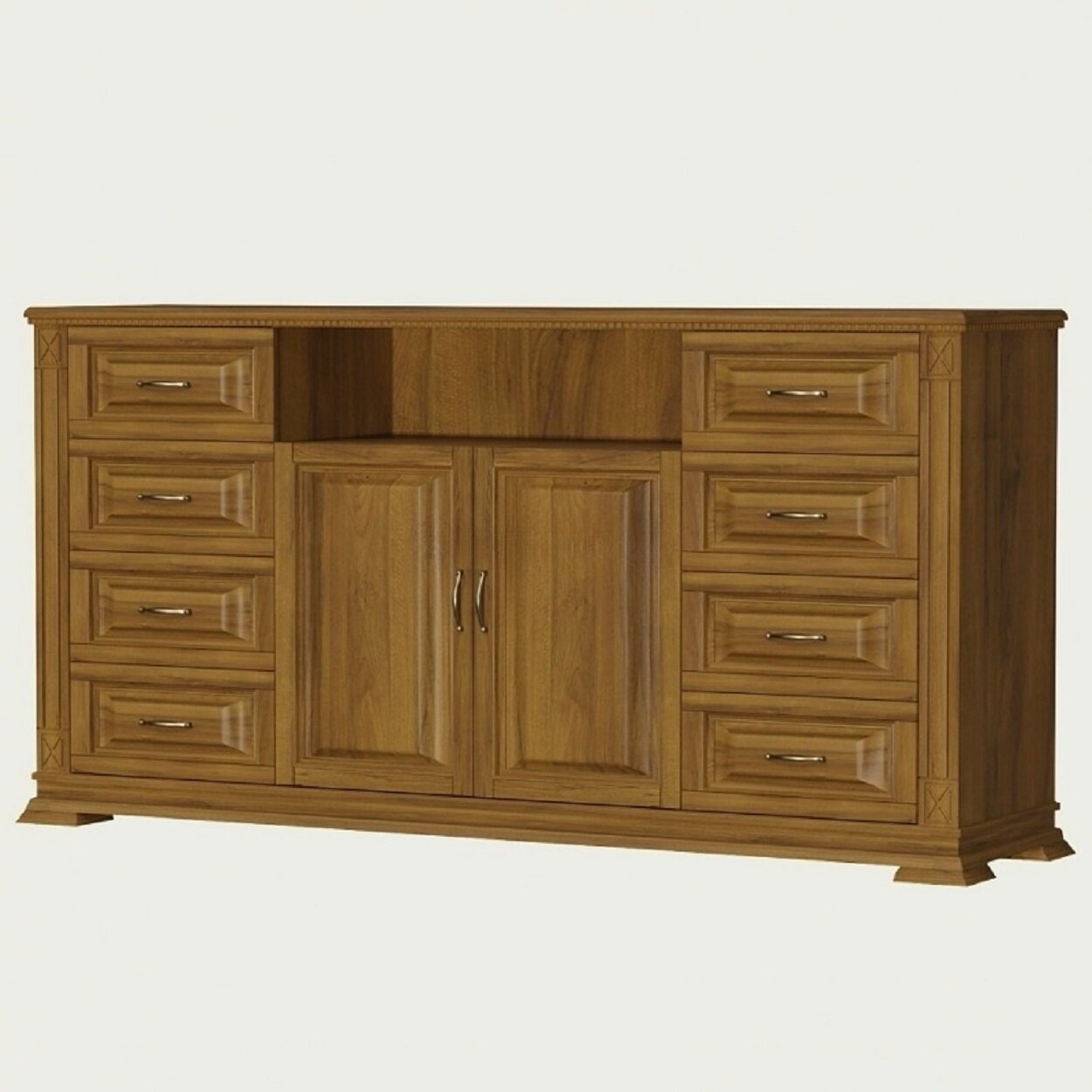 Комод ммк-древ Верди 03, классический орех 2, шариковые направляющие, 180х45х90 см