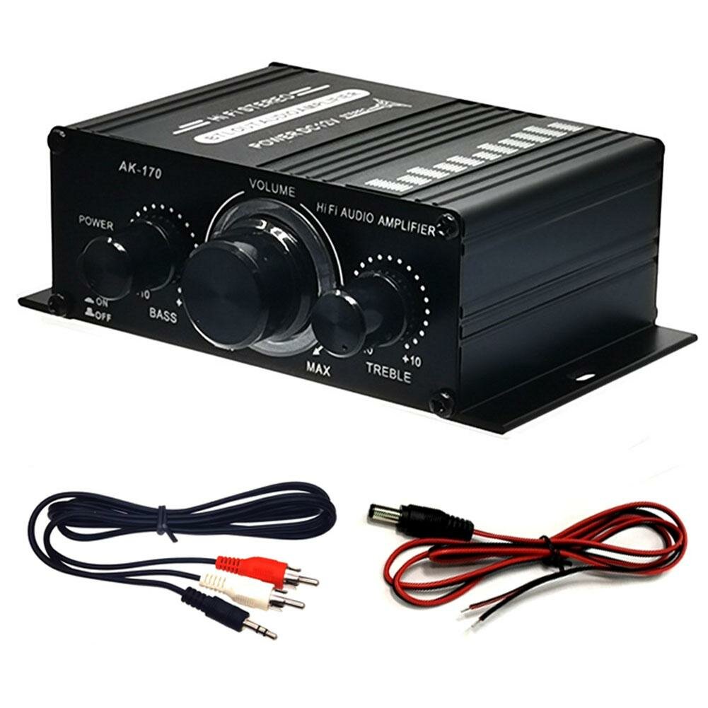 AK170 2-канальный миниатюрный цифровой аудиоусилитель мощности для автомобиля или MP3-плеера, без блока питания, для автомобиля, дома, бара, вечеринки.