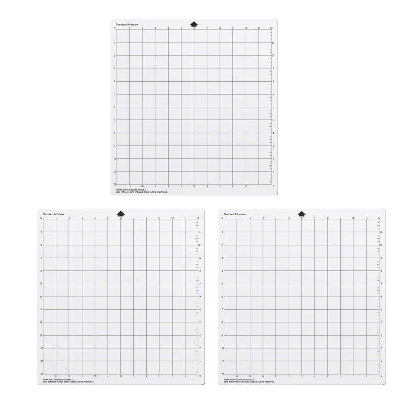 3 Sheets Cutting Mats for Silhouettes Cameo 12x12' Adhesive Stickys Quilting Cricket Cut Mats Replacement Accessory