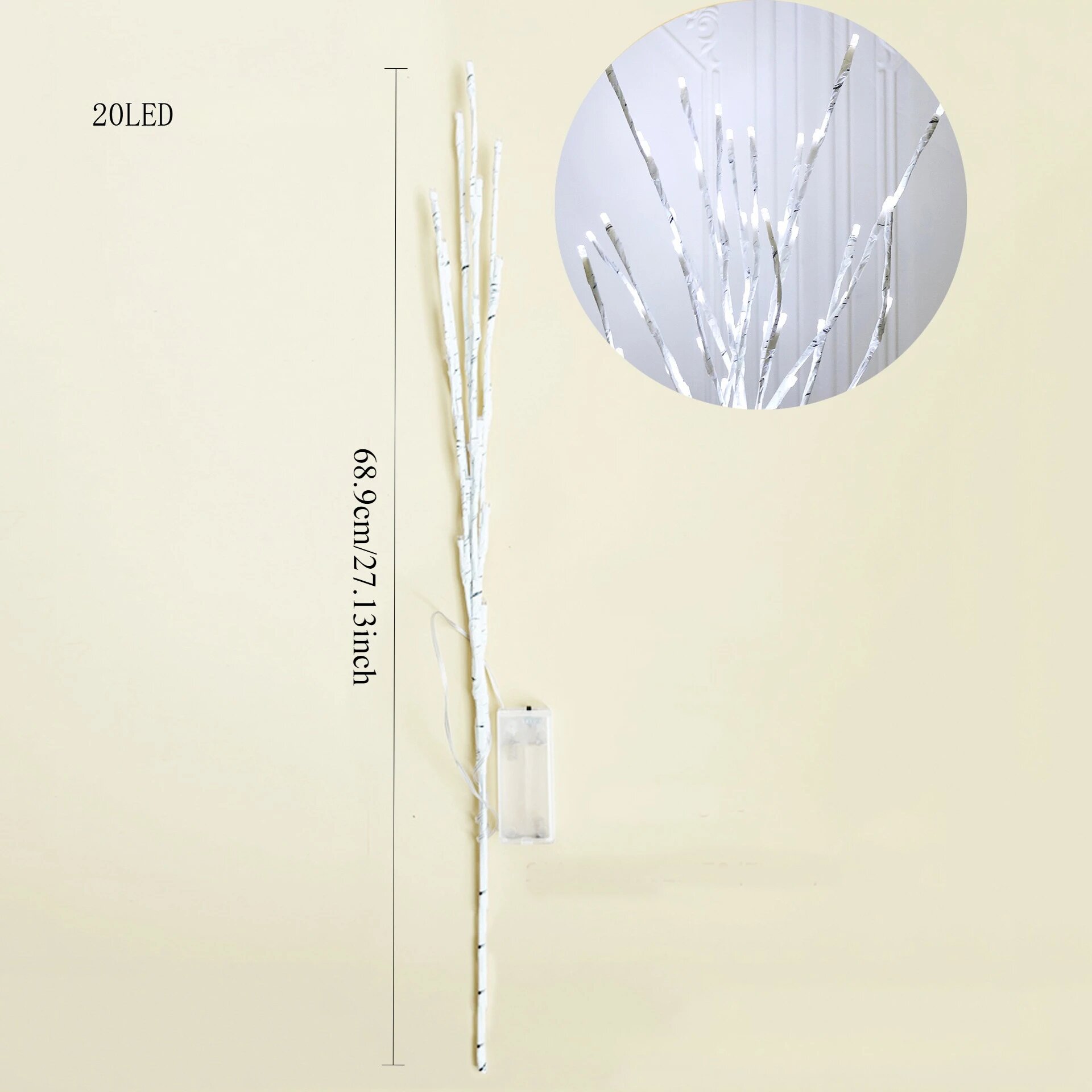 Светящиеся искусственные ветви березы