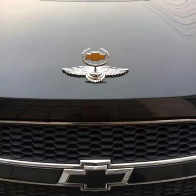 Эмблема на капот Chevrolet (Шевроле) c крыльями, хром, логотип