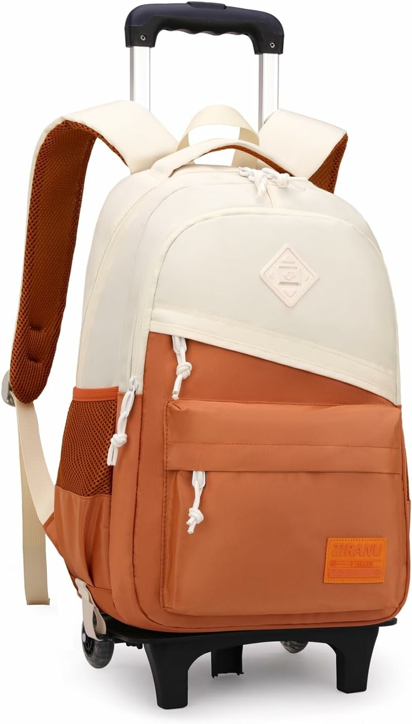 HAQI Рюкзак на колесиках для школы, детский дорожный чемодан на колесах, вместительный ранец для мальчиков и девочек начальной и средней школы