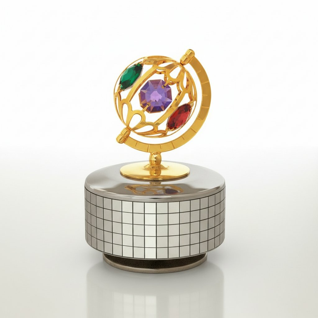 Фигурка музыкальная Глобус с цв. кр. A7950 Crystal Temptations, Металл, кристалл