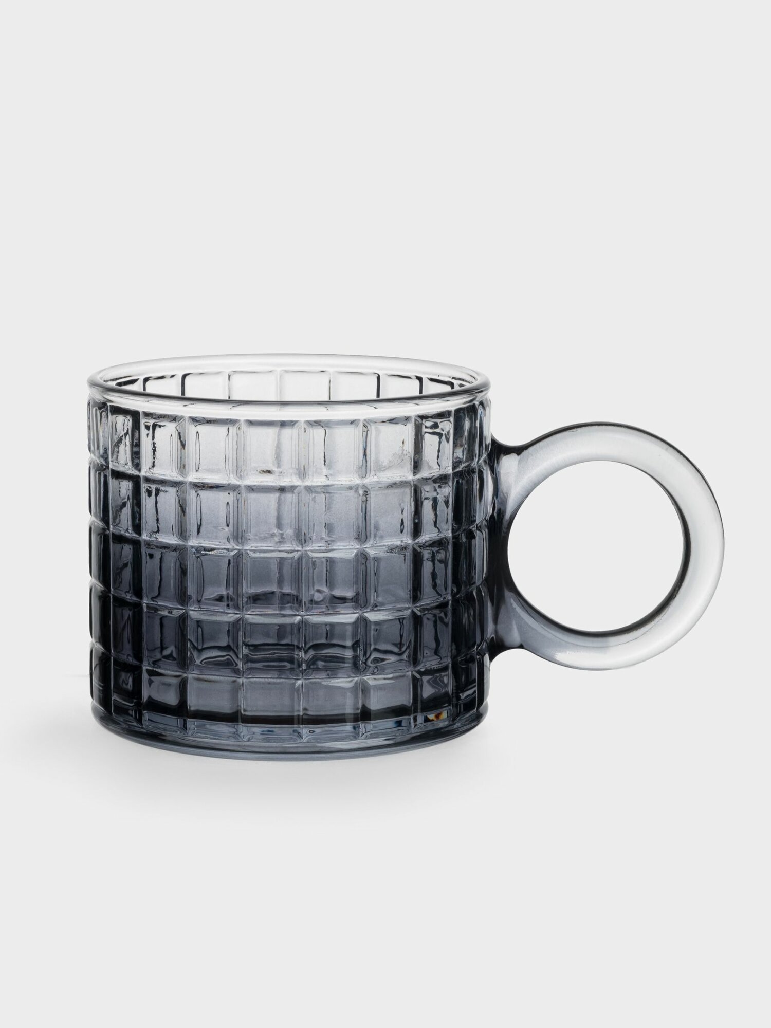 Кружка стеклянная 290 мл с цветным напылением, чашка для чая и кофе Квадраты