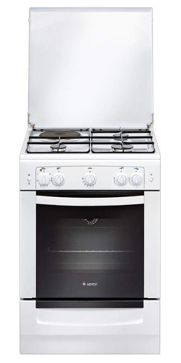 Комбинированная плита Gefest Брест 6110-01 60 см, 4 конфорки, белый