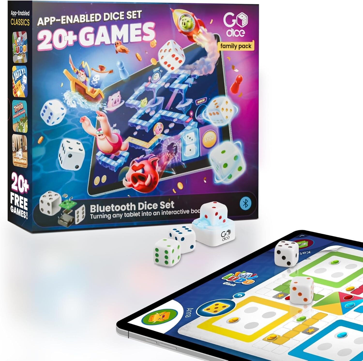 Particula GoDice Family Pack - 5 Smart Connected Dice - 5 Умных Кубиков