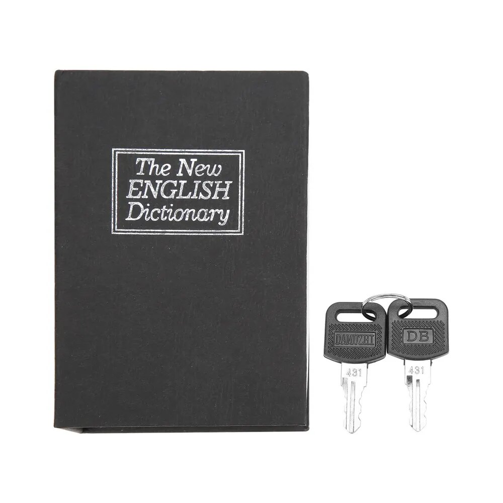 Копилка-книга (чёрная, с ключом), секретная