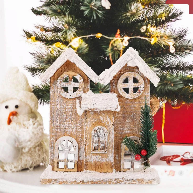 Декоративный домик с подсветкой 22х19 см wood