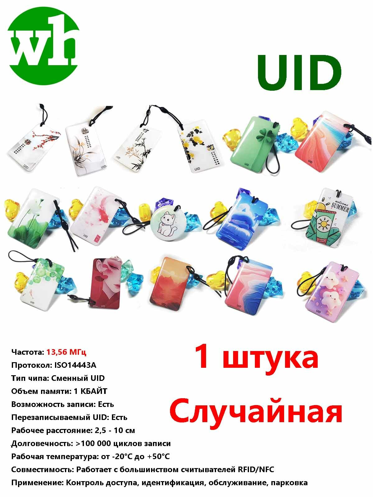 RFID карта доступа MIFARE ZERO, перезаписываемая UID-карта 13,56 МГц, для копирования домофонных карт и брелоков стандарта MF 1K