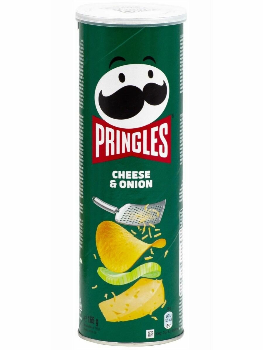 Картофельные чипсы PRINGLES со вкусом сыр и лук , 165г (Европа)