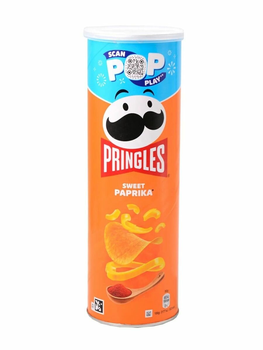 Картофельные чипсы PRINGLES Paprika (Паприка), 165г (Европа)
