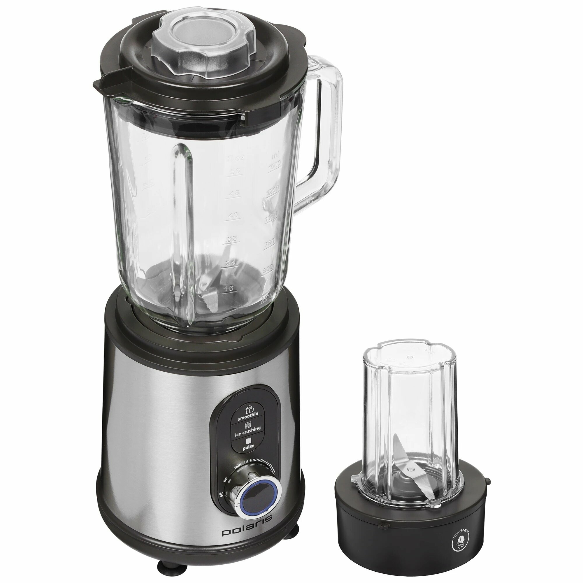 Блендер Polaris PTB 1530G, 1500 Вт, серебристый, защита от перегрева