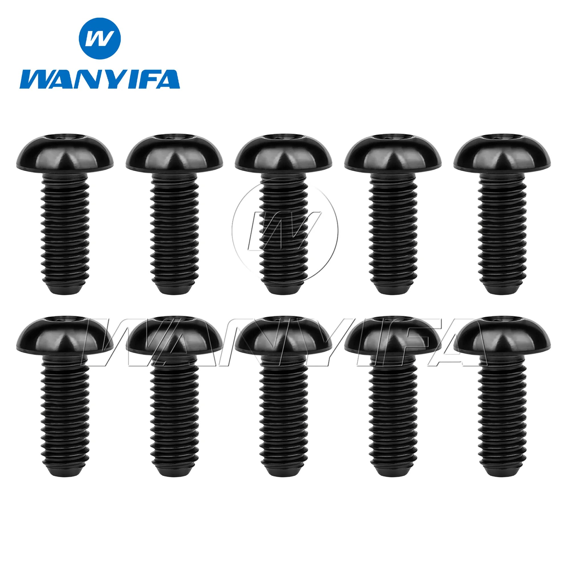 Титановые болты Wanyifa M5x8-30 мм 10 шт. Черный, черный, M5x12mm