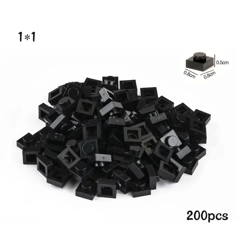 Черные строительные блоки VEK, 200 шт, 3024-black