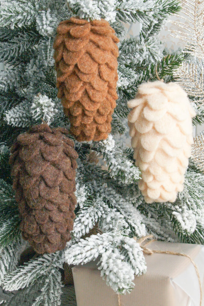 Набор ёлочных игрушек шишки кушез, текстиль, 13 см, 3 шт, Edelman 1151682-набор