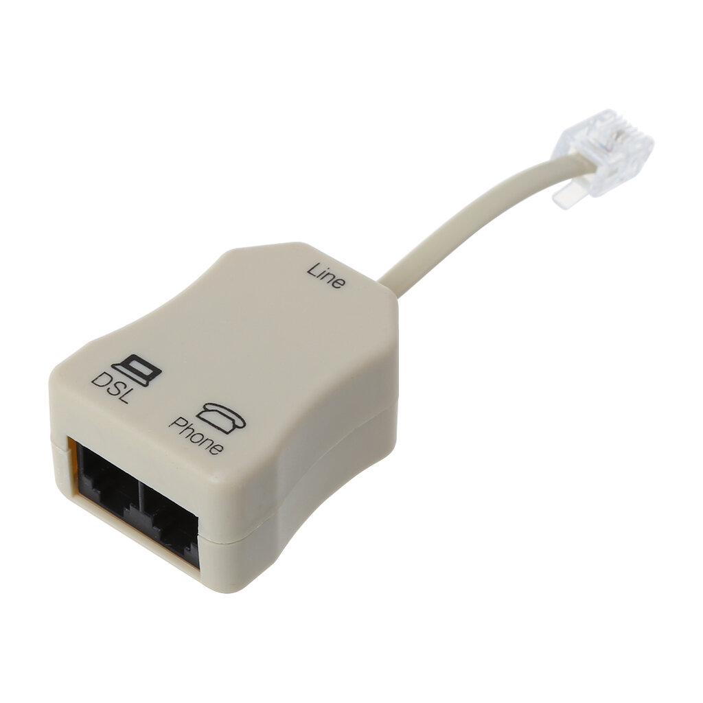 Адаптер RJ11 ADSL Модем Телефонный Встроенный Фильтр-Разветвитель 1ШТ