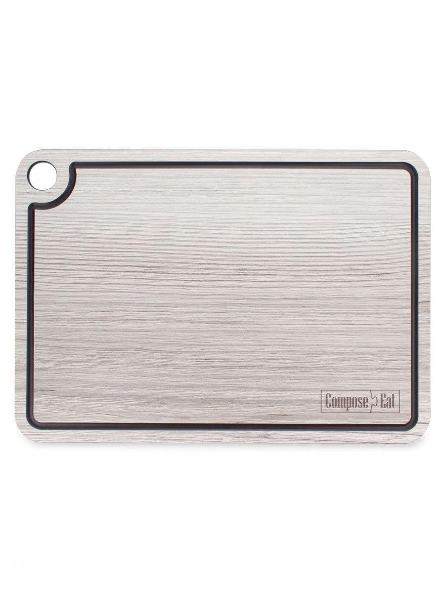 Доска разделочная с желобом ComposeEat Elegance 29x20см, белое дерево