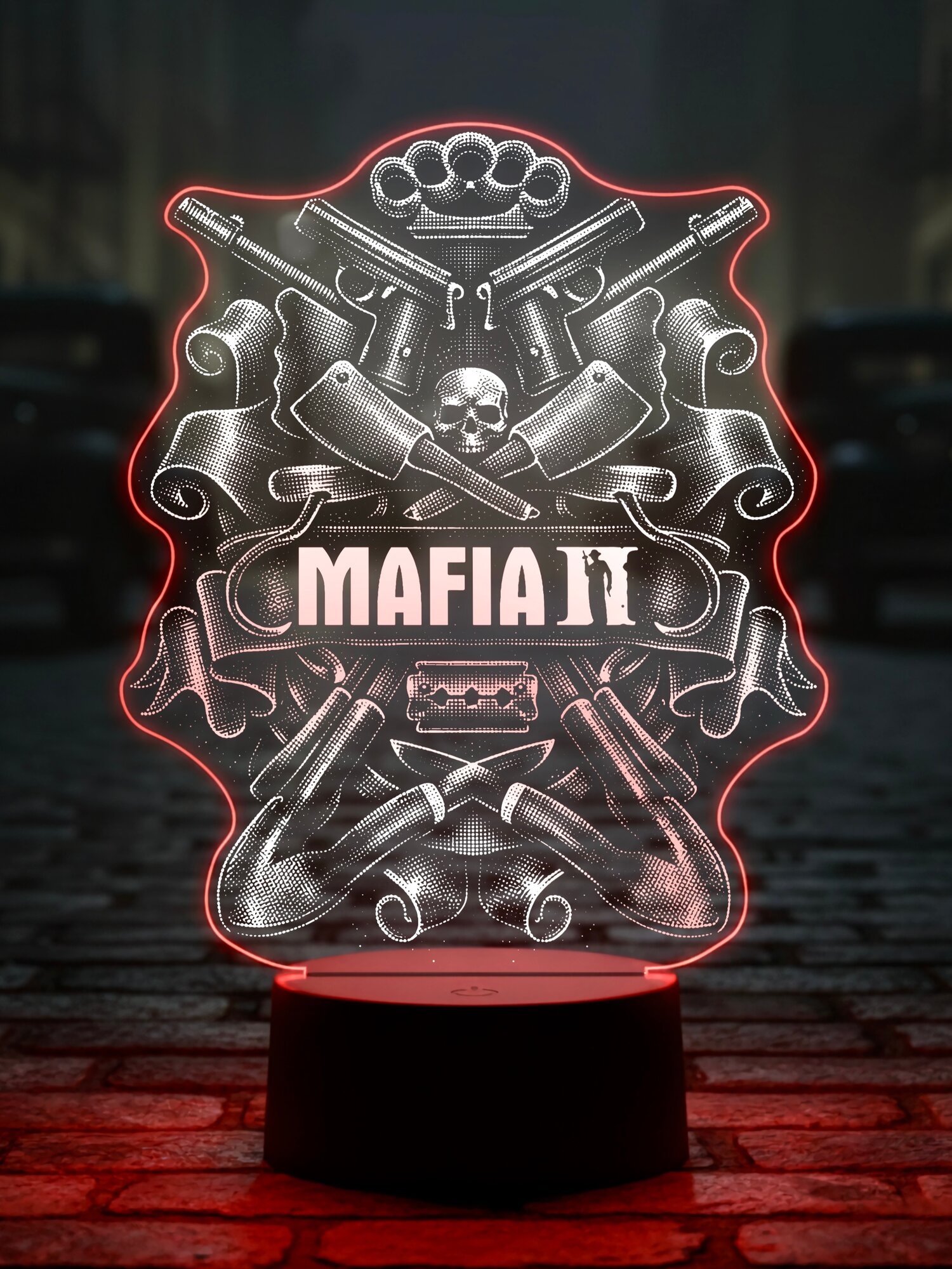 Ночник Игра Мафия 2 - Mafia II: Definitive Edition. Подарок геймеру — декор для игровой комнаты с символикой популярных игр, узнаваемыми персонажами и атмосферой киберспорта.