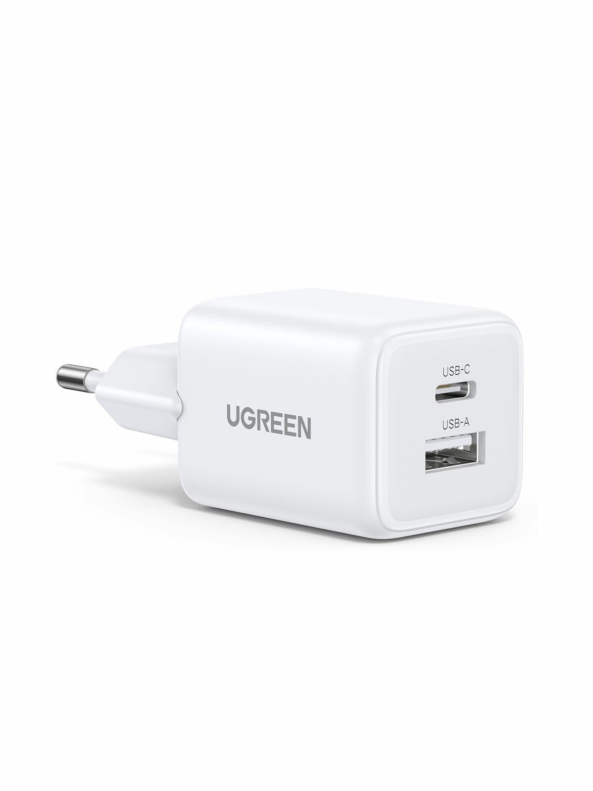Сетевое зарядное устройство UGREEN X514 (65006) 20W 2-Port GaN USB-C&USB-A Fast Charger EU. Цвет: белый