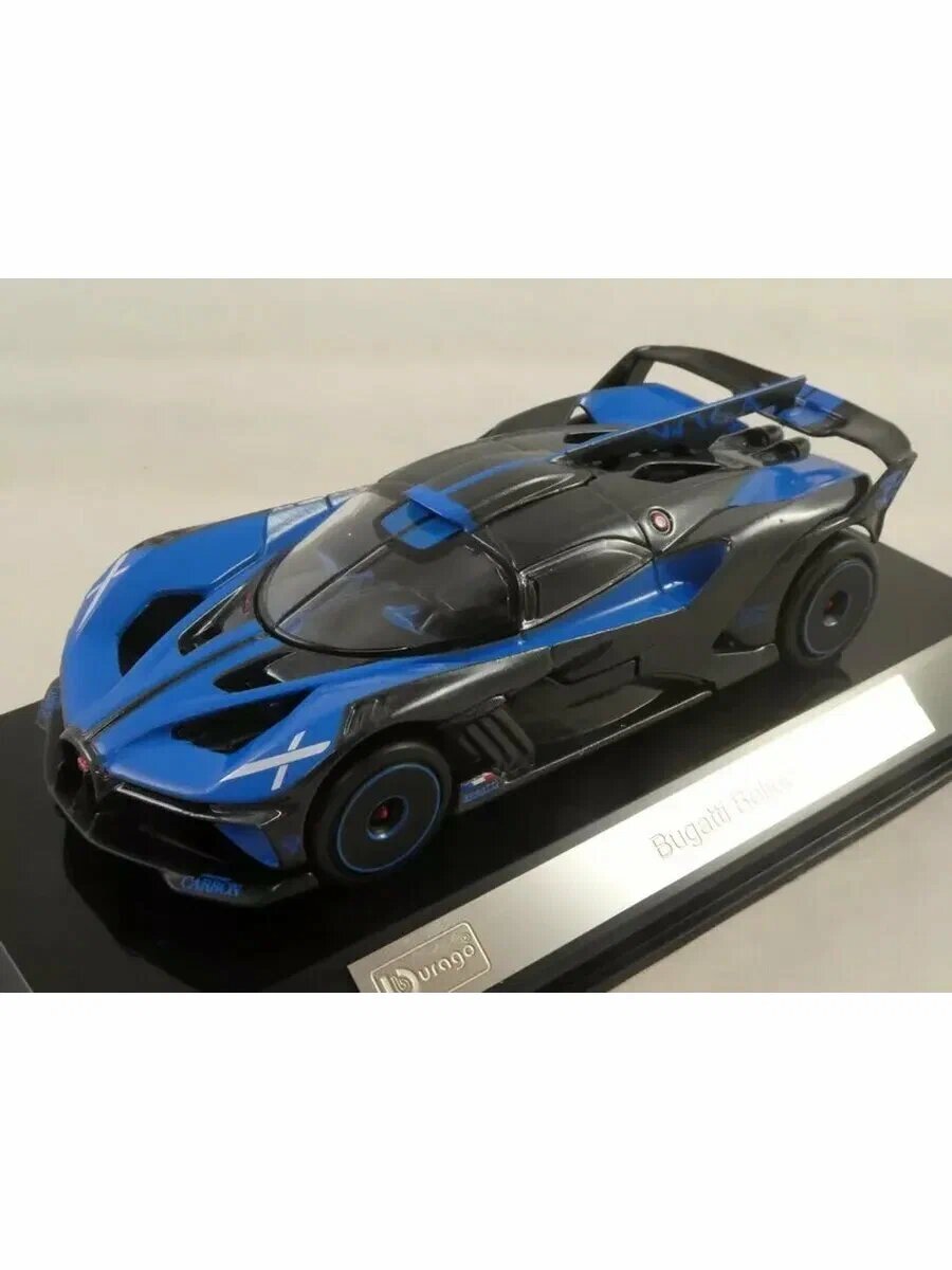 Машинка Bburago (18-38306), RACE Bugatti Bolide, коллекционная, 1:43, металл, пластик, синяя/черная