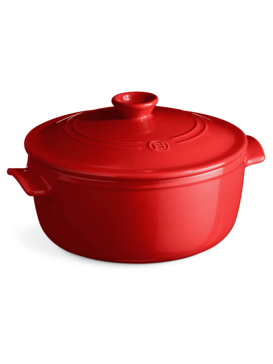 Кастрюля Emile Henry 4 л, цвет гранат, керамическая, с крышкой