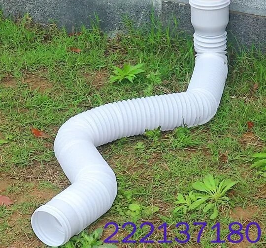 1 пластиковая дренажная удлинительная труба с круговым соединителем - подходит для дренажа или удлинения гибких трубопроводных систем