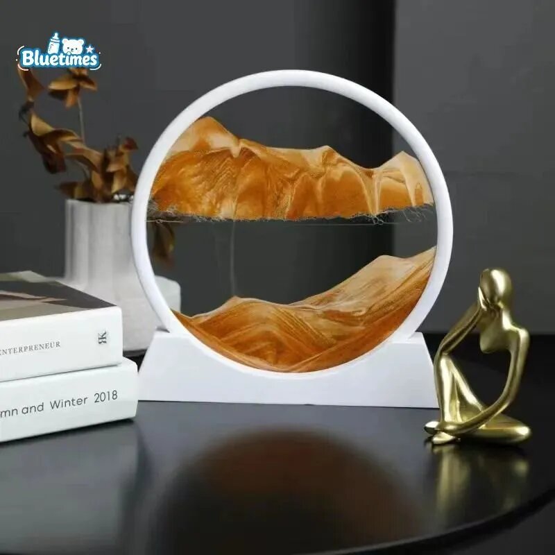 Картина песочная 3D интерьерная в белый рамке / Песочные часы антистресс / подарк