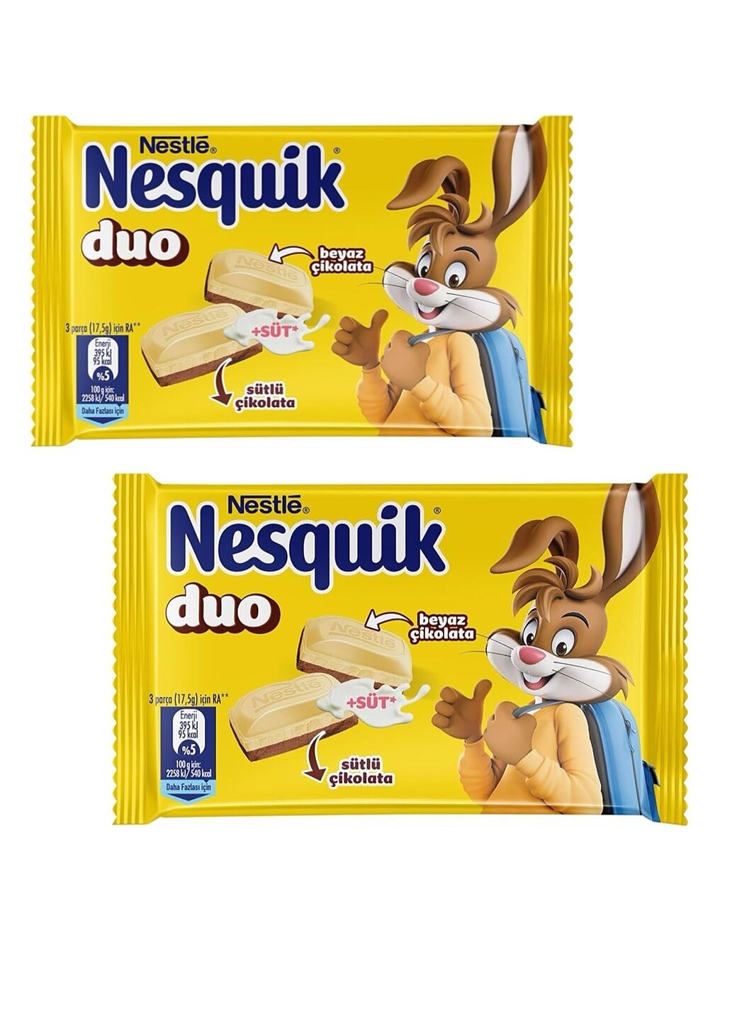 Шоколад плитка молочный и белый Nesquik DUO/ Шоколад Несквик Дуо 70г х 2 шт (Турция)