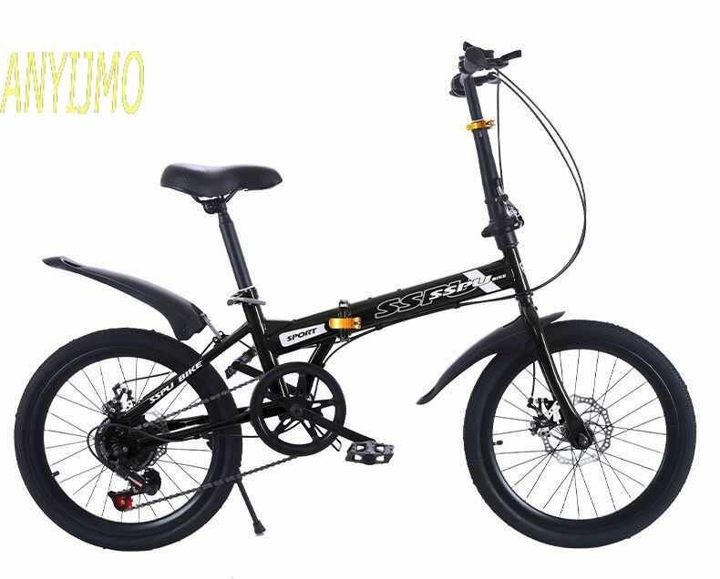 Бесплатная установка 20-дюймовый складной велосипед с двойным дисковым тормозом, горный велосипед с переменной скоростьюANYIJMO -hj