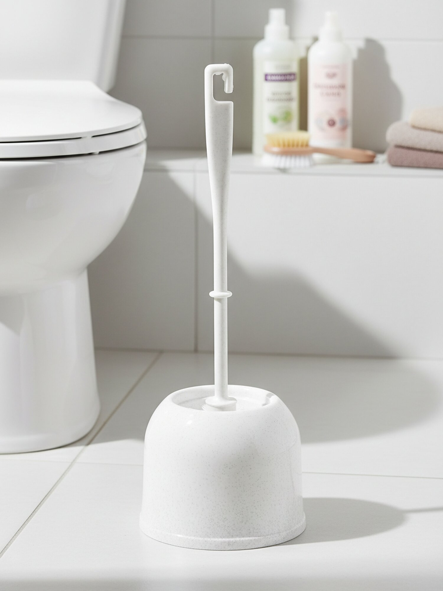 Ерш для туалета Мультипласт, МТ066 Стандарт, напольный, пластик, мрамор