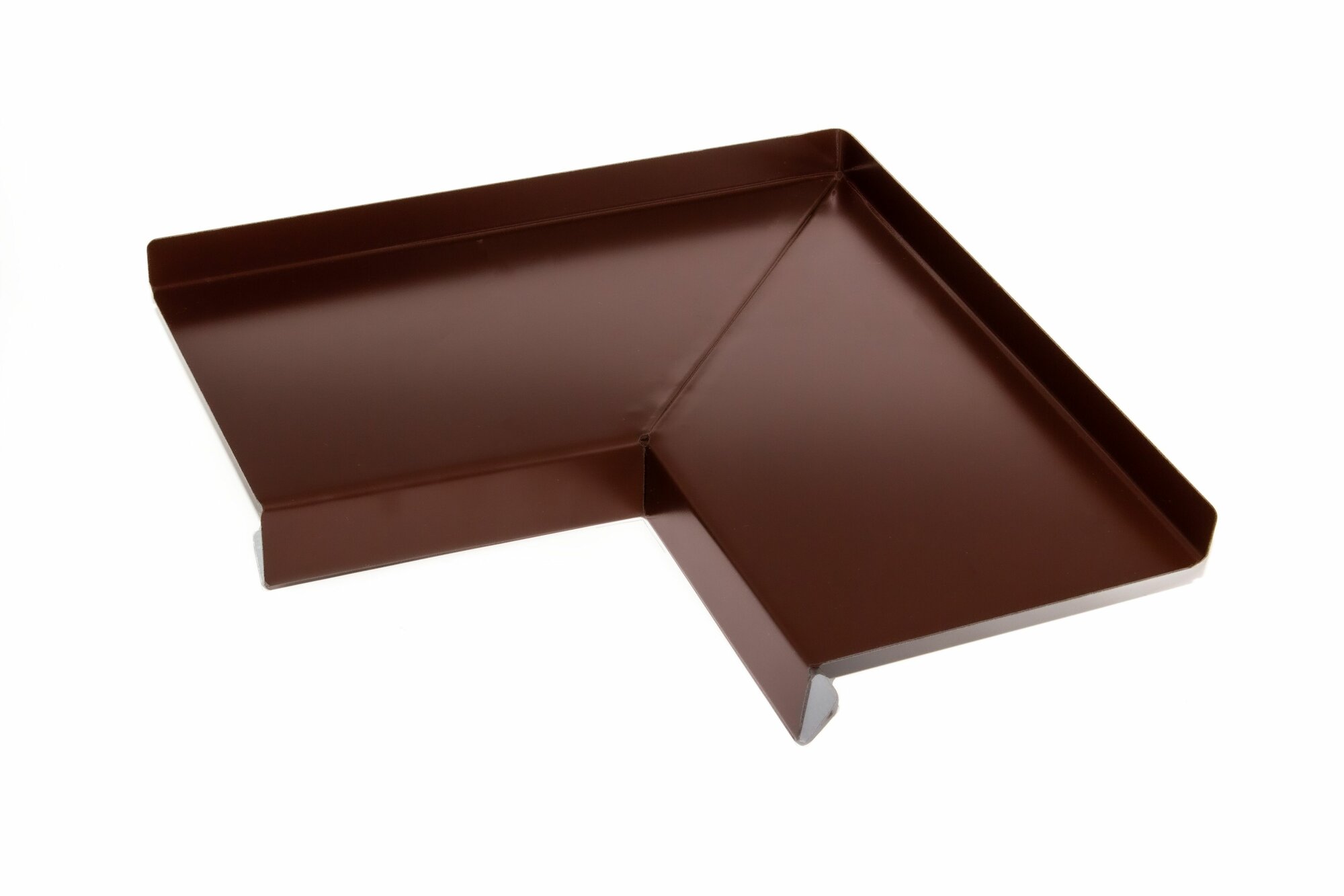 Угол для отлива внутренний коричневый 8017, полка 150 мм