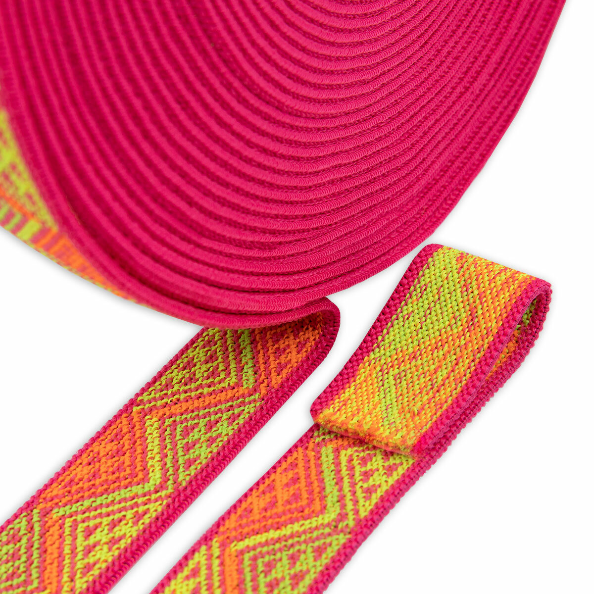 Эластичная Беларусь 25 мм 1 мм 16с3893 (р. 9310 ) 20 м тканая №000639 яр. малиновый/л. желтый/салатовый/оранжевый