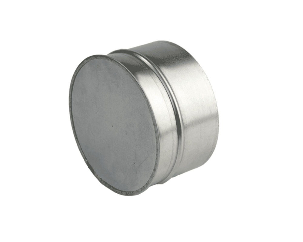 Заглушка глухая круглая из оцинкованной стали для дымохода D200мм