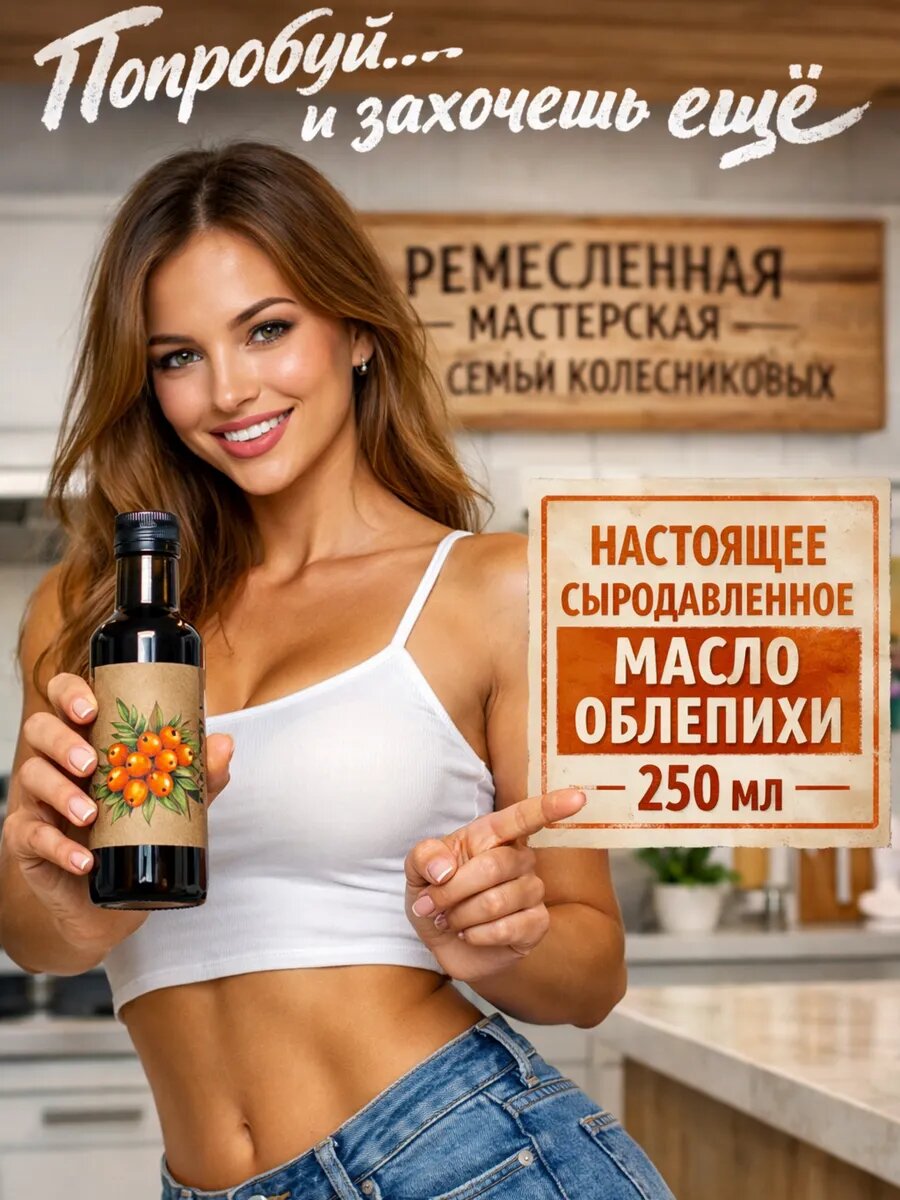 Настоящее сыродавленное облепиховое масло. Концентрат-250мл