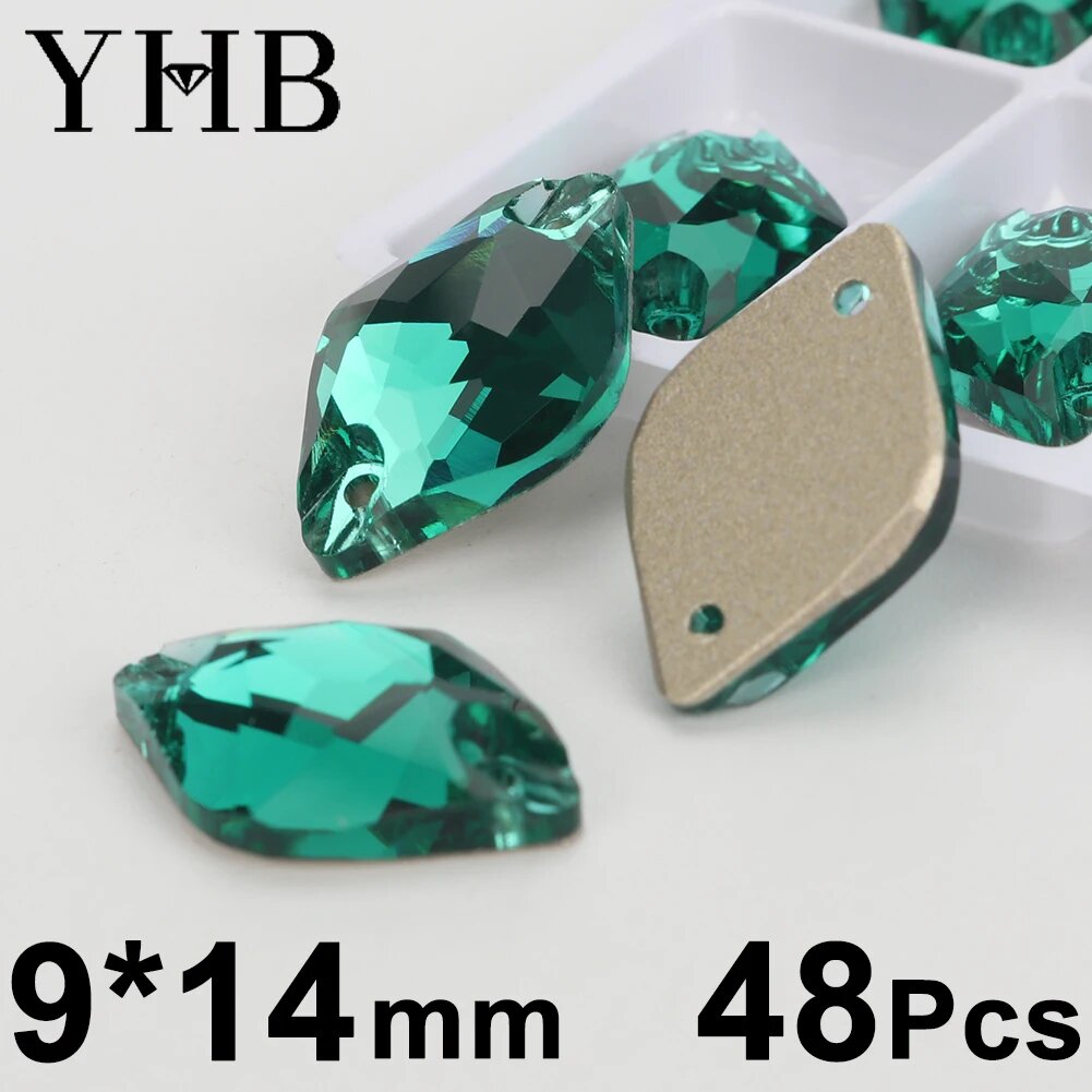 Камни для шитья YHB Lemon 9x14mm, 48шт