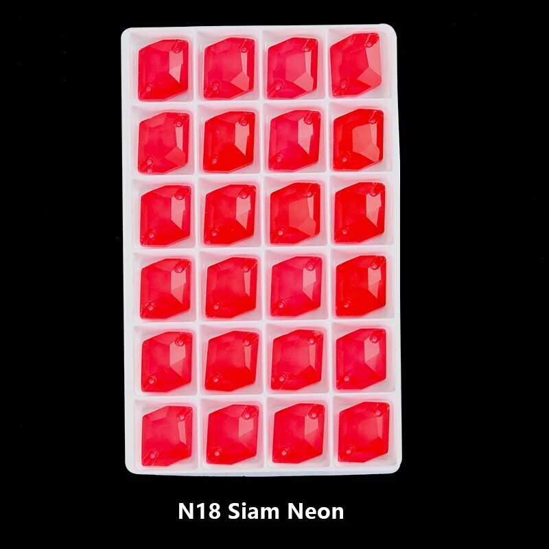 Стразы BOBOHOO Neon Cosmic Crystal 8x10mm, 9x12mm, 10x14mm, Красный, 13x17mm--24pcs, Siam Neon