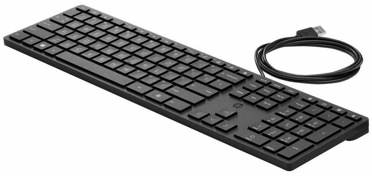 Клавиатура проводная HP Wired Desktop 320K black(Halley) - RUS