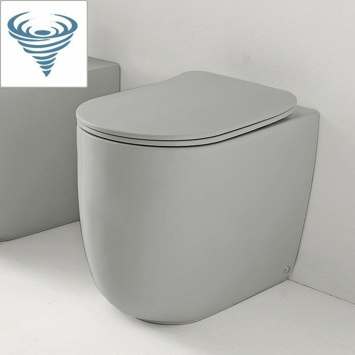 Унитаз приставной безободковый Kerasan Nolita 531959 светло-серый матовый, без сиденья