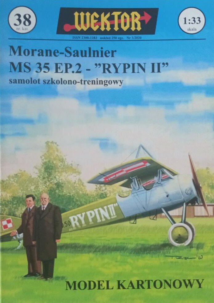 Сборная бумажная модель Самолет Morane – Saulnier MS – 35 EP. 2 Rypin II - WEKTOR №38 (журнал)