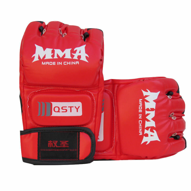 Боксерские перчатки с открытыми пальцами для взрослых, мужчин и женщин, дышащие практичные перчатки для тренировок по ММА, саньда и боевым единоборствам.