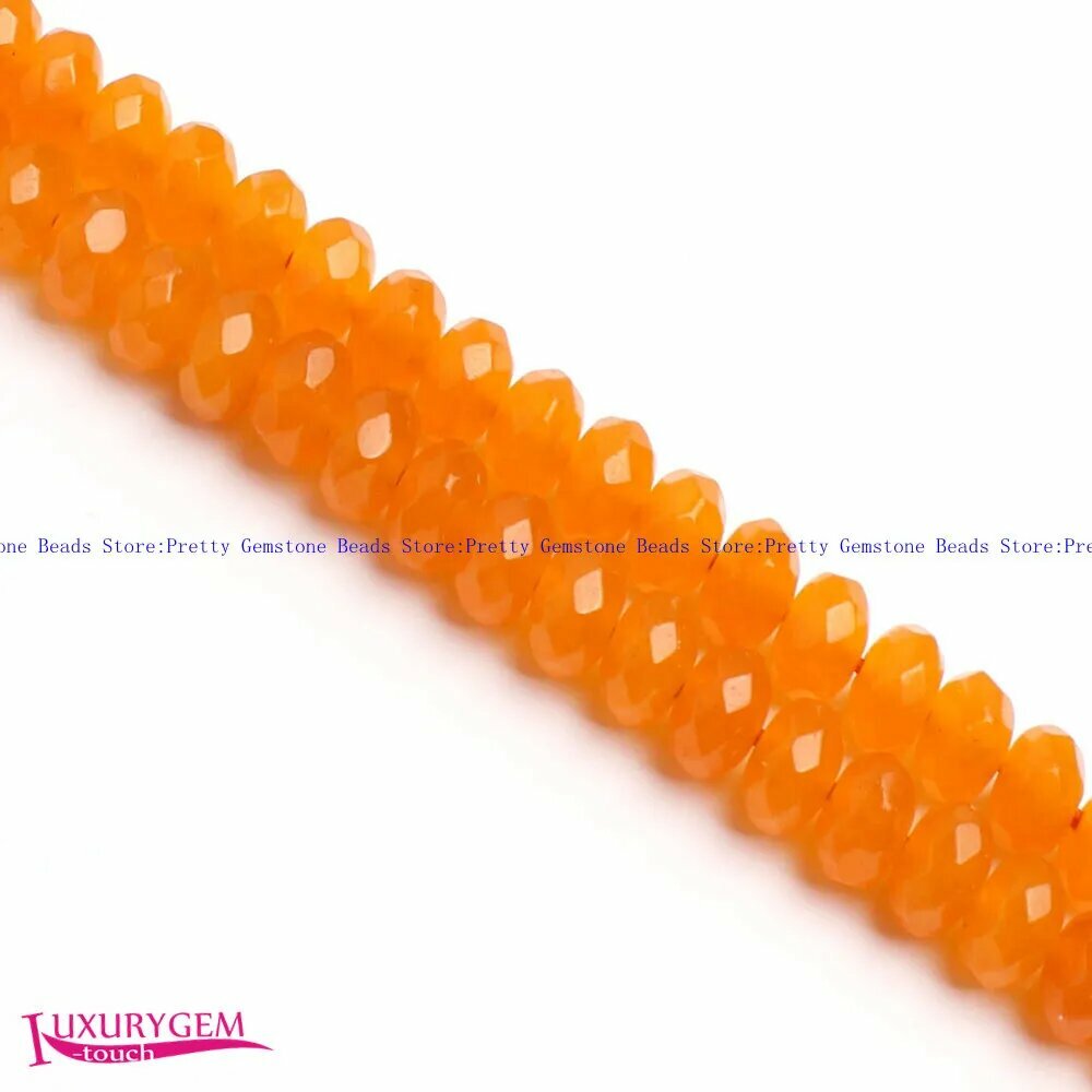 Натуральные нефритовые бусины IUXURYGEM-TOUCH 5x8 мм, multicolor Оранжевый, Deep Yellow Color