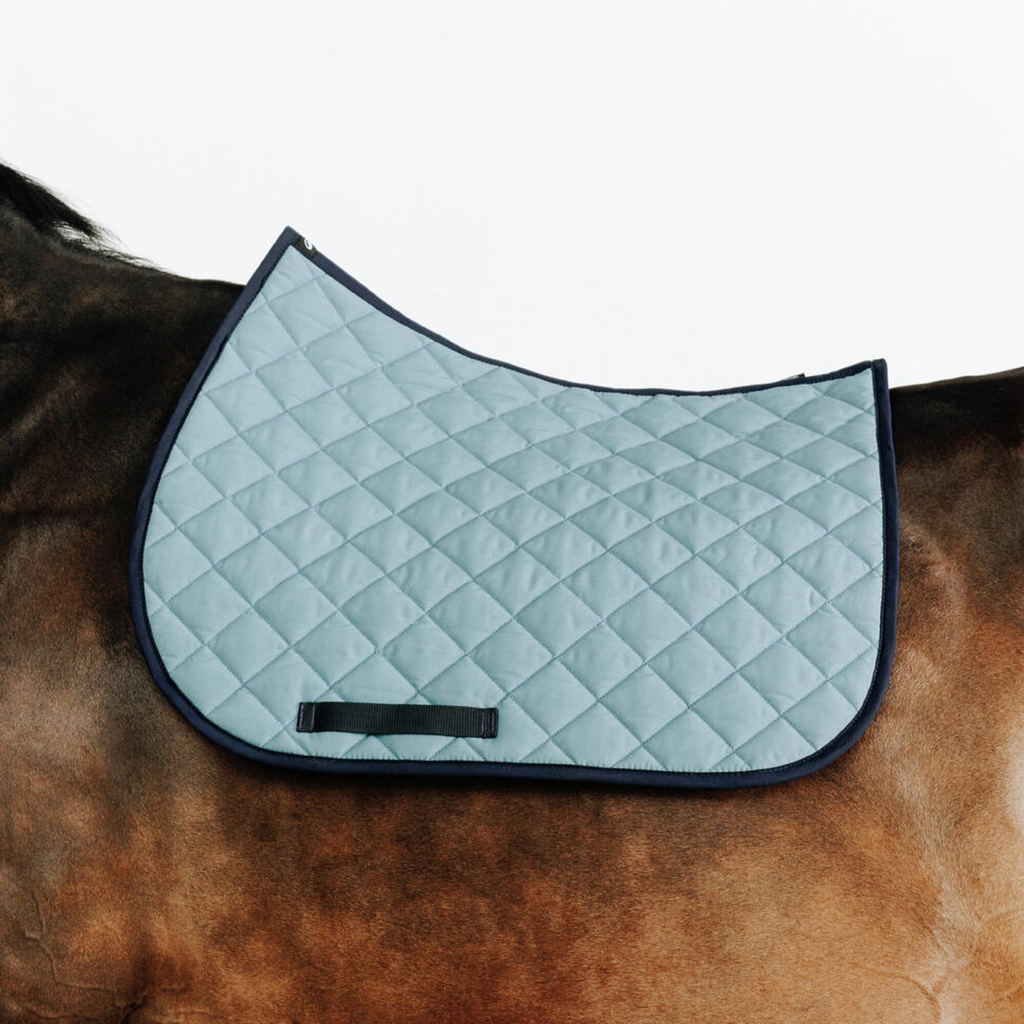 Decathlon Вальтрап для лошади и пони Fouganza 100, размер FS, цвет пепельно-зеленый, синий