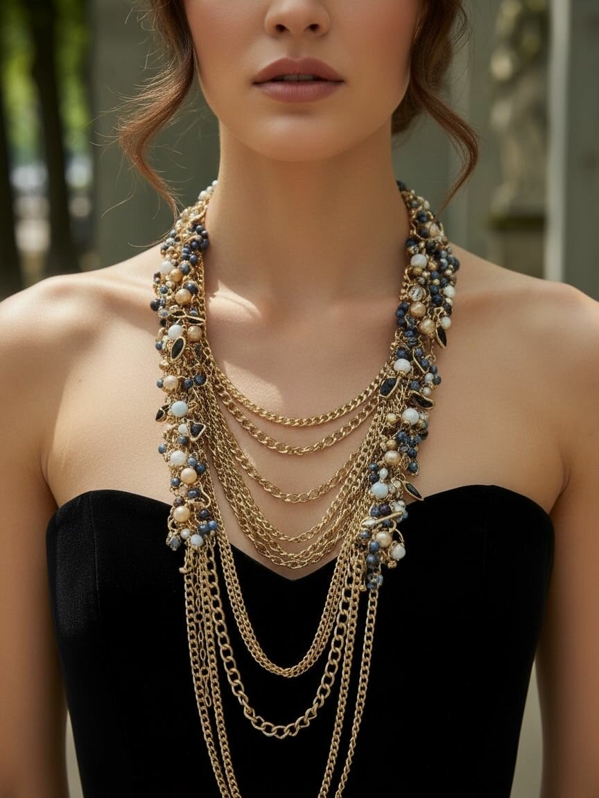 Колье, искусственный камень