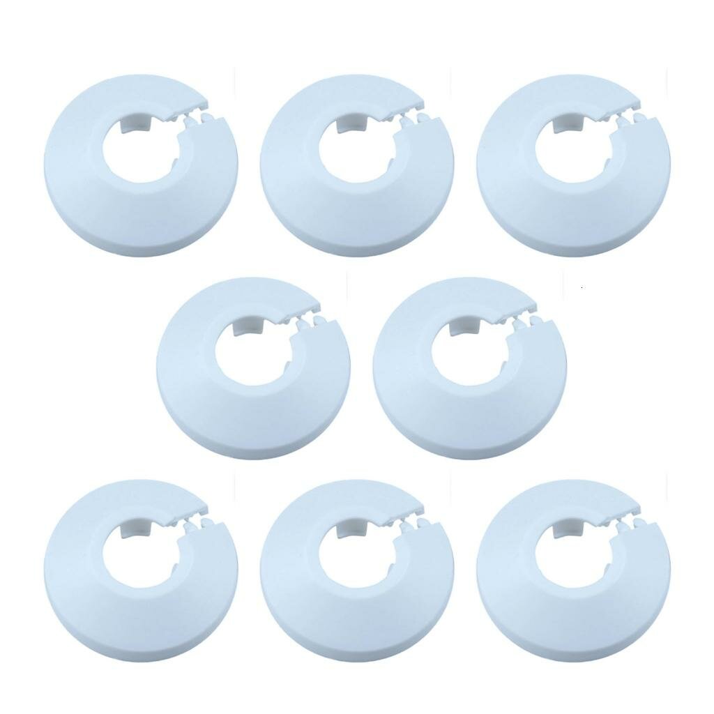 8 шт. декоративные накладки на водопроводные трубы, Белый