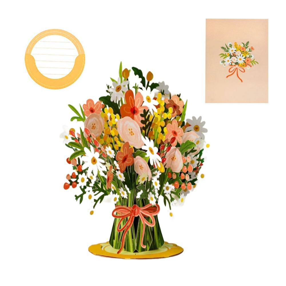 Карточка Святого Валентина 3D с букетом цветов, посланием любви и вечной флерой для всех случаев, юбилеев, Сен-Валентина