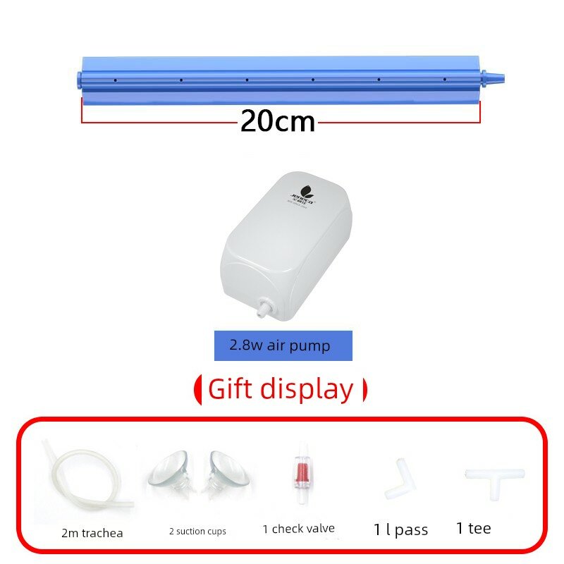 Набор 20 см аэрационного шланга с воздушным насосом 2,8 Вт для аэрации аквариума, система пузырькового камня